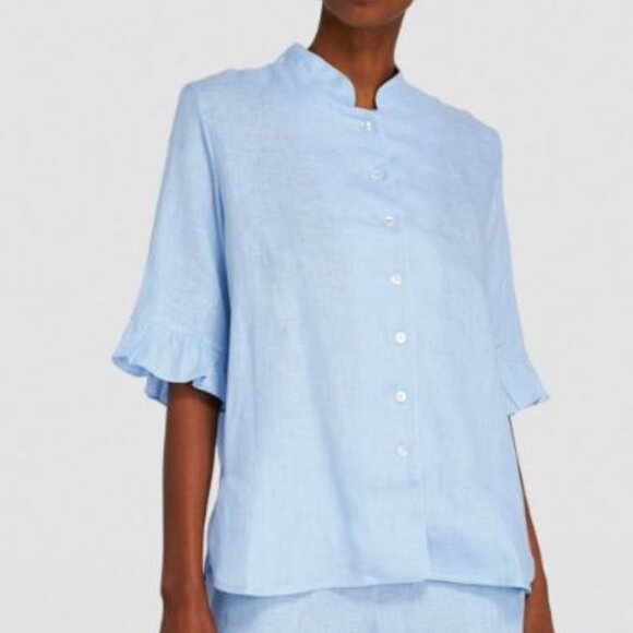 Sleeper | Intimates & Sleepwear | Sleeper Light Blue Linen Pajama Top ...